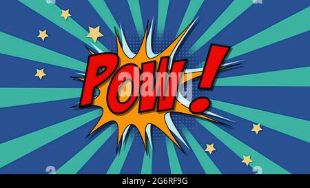 3d illustration - Word pow In Comics Style Stock Photo - Alamy