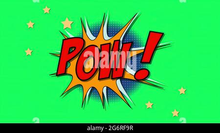 3d illustration - Word pow In Comics Style Stock Photo - Alamy