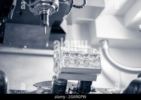 Process of cylinder block for car engine at modern factory aluminum ...