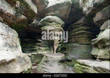 Errant Rocks (Polish: Błędne Skały) in Stołowe Mountains National Park ...