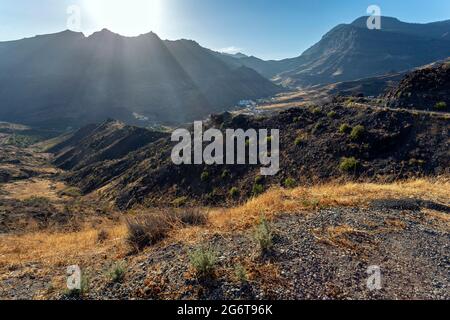 View from the Veneguera Viewing Point in Gran Canaria (Canary islands ...