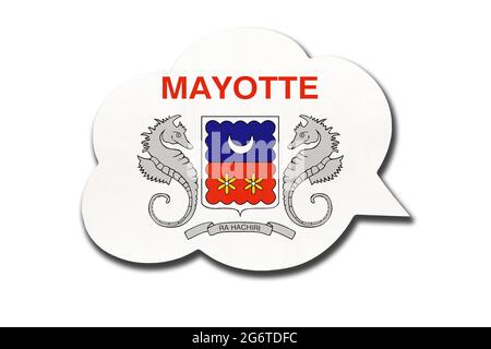 3d speech bubble with national flag isolated on white background. Speak ...