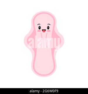 Cute women sanitary napkin pad character with a heart in hands. Emoji ...