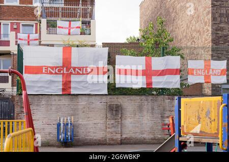 England flags decorate Kirby Estate in London, ahead of England's first ...