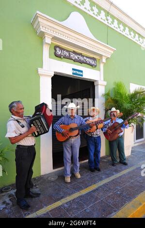 MEXICO. STATE OF CAMPECHE. TOWN OF CAMPECHE. MUSICIANS IN FRONT OF THE ...