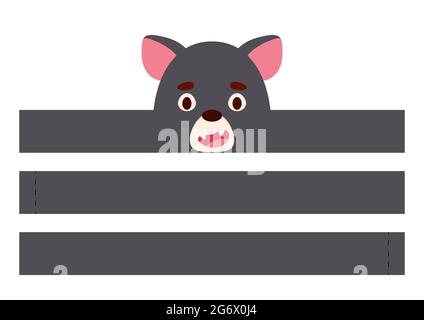Printable Tasmanian devil paper crown. Diy cut party ribbon template ...