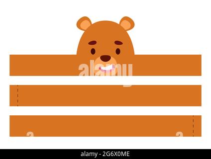 Printable beaver paper hat. Party crown die cut template for birthday ...
