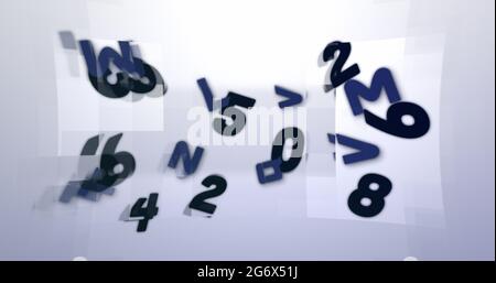 Digital image of random alphabets and numbers moving and changing ...