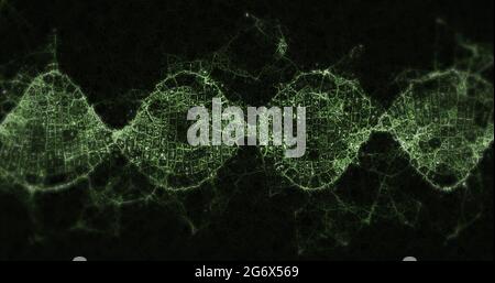 Image of a digital glowing pixelated green 3d double helix DNA Stock ...