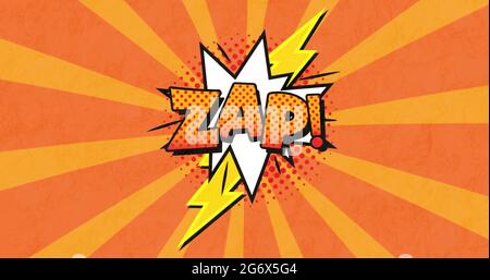 yellow lightning comic background. Pop art retro vector illustration ...