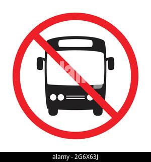 No bus. Bus prohibition sign, vector illustration Stock Vector Image ...