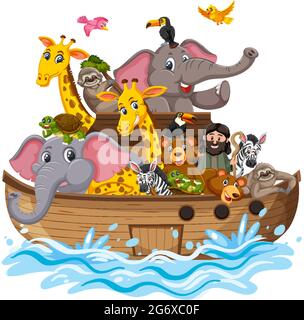 Noah cartoon character isolated on white background illustration Stock ...