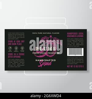 Handcrafted Fruit Spread or Jam Label Template. Abstract Vector ...
