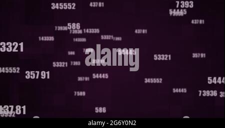Multiple numbers changing against squares on green background Stock ...