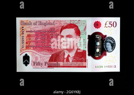 Fifty pound note featuring Alan Turing Stock Photo - Alamy