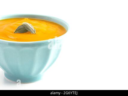 Healthy Sweet Potato and Sage Soup Isolated on a White Background Stock ...