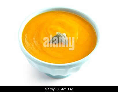 Healthy Sweet Potato and Sage Soup Isolated on a White Background Stock ...