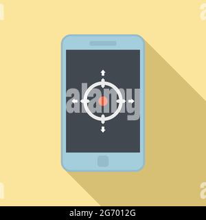 Smartphone gyroscope icon flat vector. Phone accelerometer. Mobile ...