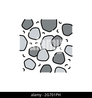Crushed stone olor line icon. Road construction. Pictogram for web page ...