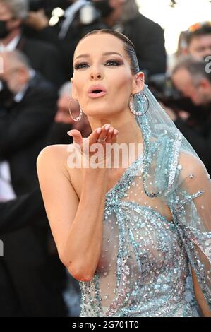 Cannes, France, 9 July 2021 Maeva Coucke arriving at the Benedetta ...