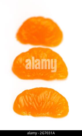 Manderine Oranges Slices Isolated on a White Background Stock Photo - Alamy