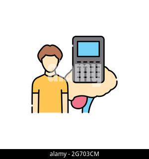 Mental arithmetic for kids olor line icon. Children learning. Pictogram ...