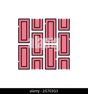 Sidewalk tile olor line icon. Road construction. Pictogram for web page ...