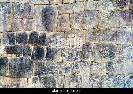 Detail of perfect Inca stonework at Machu Picchu ruins, Peru Stock ...