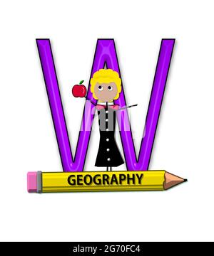 The letter F, in the alphabet set "Teacher and Class" is decorated with ...