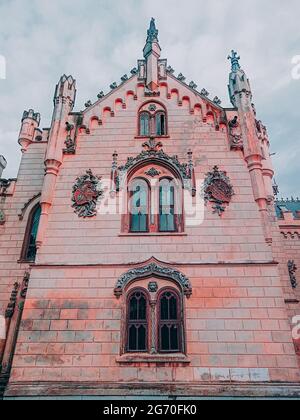 The facade of the Sturdza Castle from Miclauseni, Romania Stock Photo ...