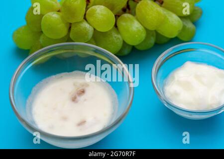 Grape face mask with grapes and yogurt with natural antioxidants ...
