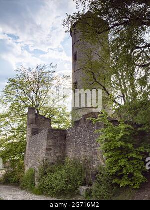 Tower of a medieval castle, Plesse Burg, Goettingen Stock Photo - Alamy