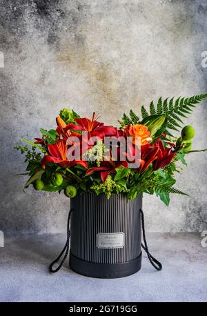 Summer flolar composition concept with variety of seasonal flowers ...