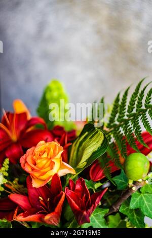 Summer flolar composition concept with variety of seasonal flowers ...