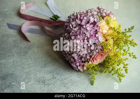 Summer flolar composition concept with variety of seasonal flowers ...