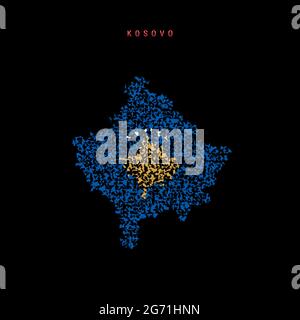 Kosovo national flag in a shape of country map Stock Vector Image & Art ...