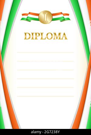 Vertical frame and border with Niger flag, template elements for your ...