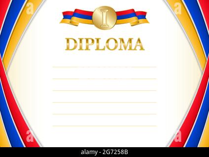 Horizontal frame and border with Armenia flag, template elements for ...