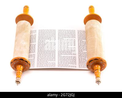 Ancient Looking Hebrew Scroll of the Torah Stock Photo - Alamy