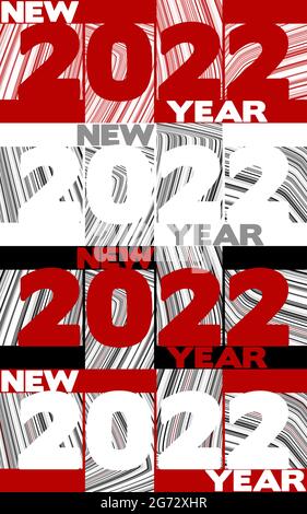 Happy new year 2022. White paper numbers with golden Christmas ...