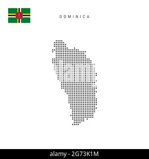 Square dots pattern map of Dominican Republic. Dotted pixel map with ...