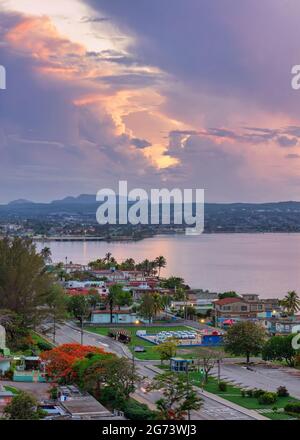 An aerial view of Matanzas downtown in the evening, Cuba Stock Photo ...