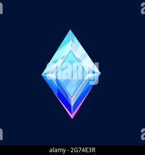 Magic crystal, rhombus gemstone, treasure in cartoon style isolated on ...