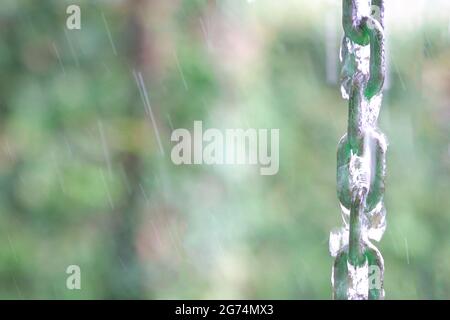 Water Dripping And Flowing Down Chain Links Stock Photo - Alamy