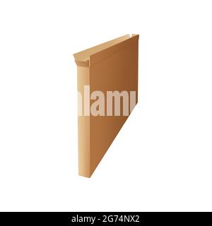 Narrow cardboard box, packaging realistic mockup. Vector white blank ...
