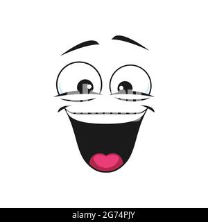 Satisfied emoji isolated emoticon in good mood Stock Vector Image & Art ...
