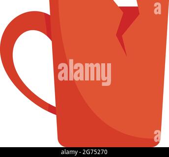 Broken cup isolated. Cracked mug. Vector illustration Stock Vector ...
