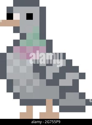 Pigeon pixel art. Dove 8 bit. Vector illustration Stock Vector Image ...