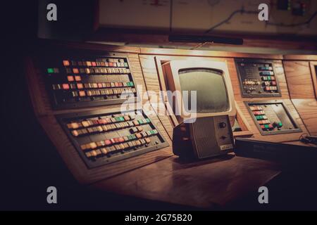 Cheshire, UK - 25th June 2021: Vintage Cold War Missile Silo computer ...