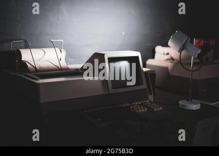 Cheshire, UK - 25th June 2021: Vintage Cold War Missile Silo computer ...